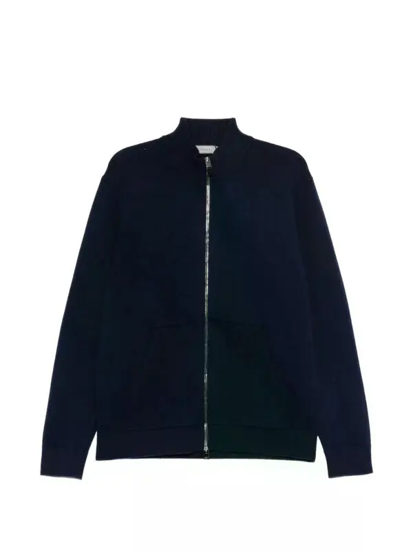 Canali Zip-up Knitted Sweater - Blue