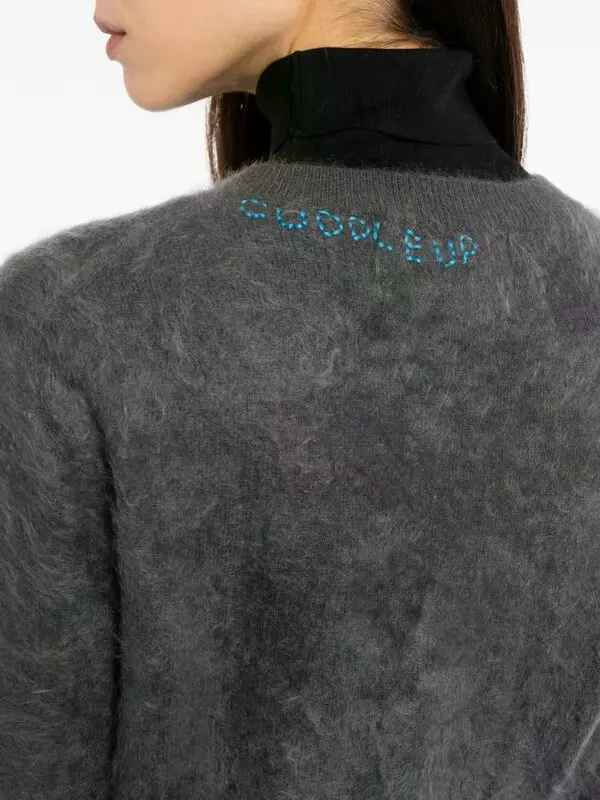 CUDDLEUP Brushed-knit Cardigan