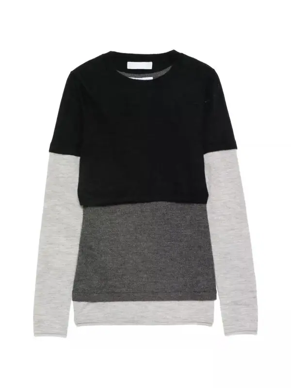 CUDDLEUP Colour-block Layered Top - Black