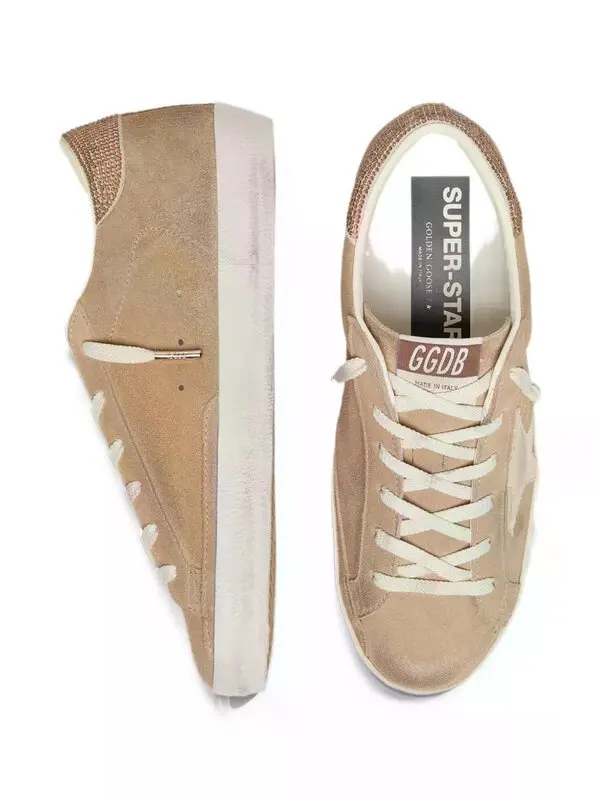 GOLDEN GOOSE Super-star Suede-upper Star-and-heel With Crystals Sneakers