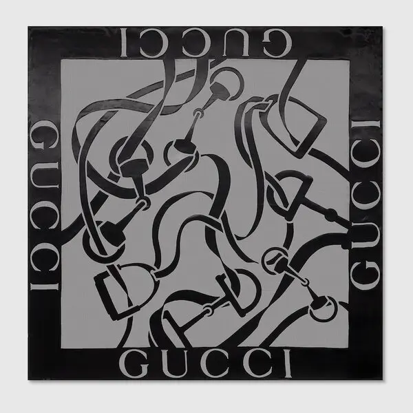 Gucci Equestrian Silk Viscose Shawl