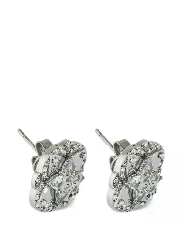 Guess Wild Flower Crystal-embellished Earrings - Silver