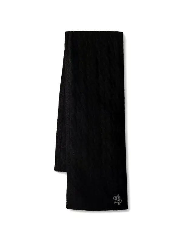 Liu Jo Cable-knit Logo-plaque Scarf