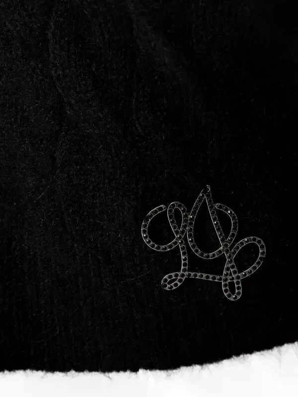 Liu Jo Cable-knit Logo-plaque Scarf
