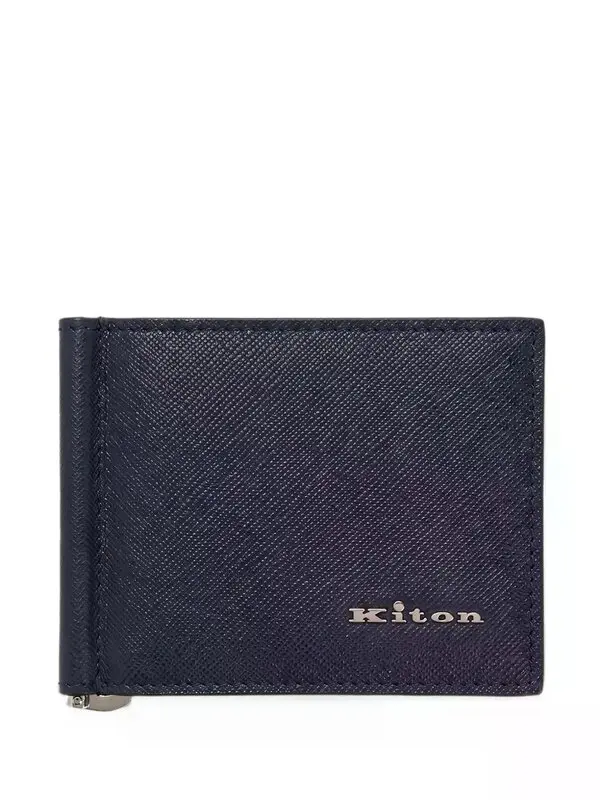 Kiton Logo-plaque Bifold Wallet - Blue