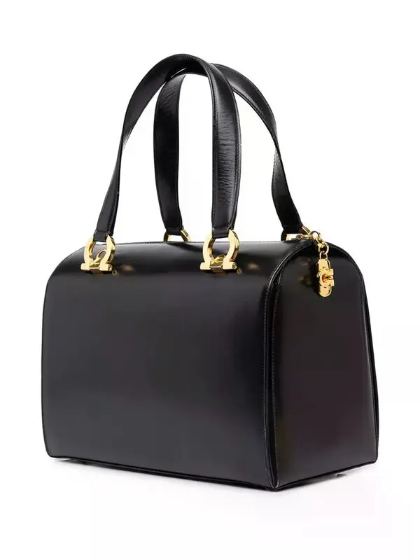 FERRAGAMO 1990-2000 Smooth Calfskin Gancini Boston Bag Satchel