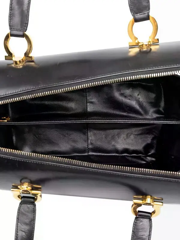 FERRAGAMO 1990-2000 Smooth Calfskin Gancini Boston Bag Satchel