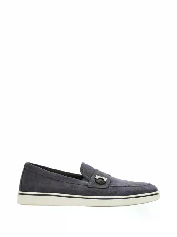 FERRAGAMO Boat Shoes Loafers With Gancini-ornament - Blue