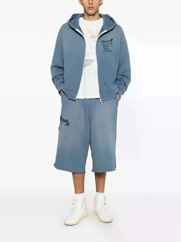 EIFLES Distressed Logo-print Hoodie