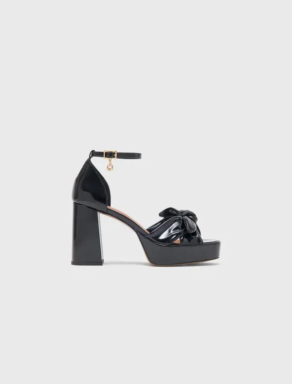 Maje Patent Leather Sandals With Heels