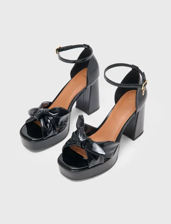 Maje Patent Leather Sandals With Heels