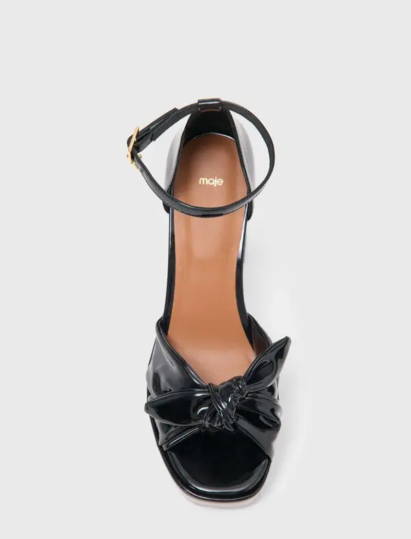 Maje Patent Leather Sandals With Heels