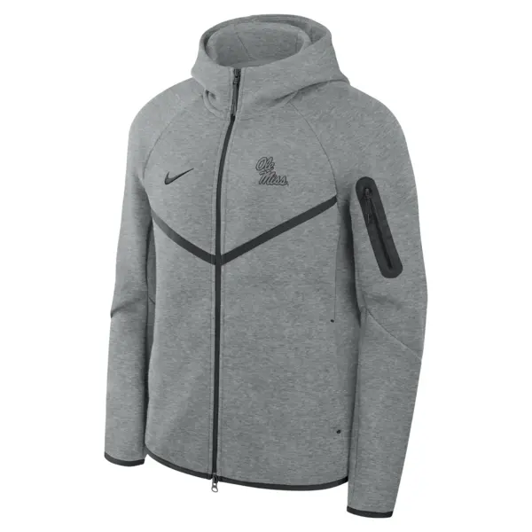 Nike Ole Miss Rebels Tech Basketball Fleece Full-zip Hoodie - Grey