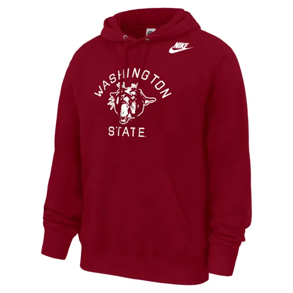 Nike Washington State Cougars Club Football Fleece Pullover Hoodie - Red