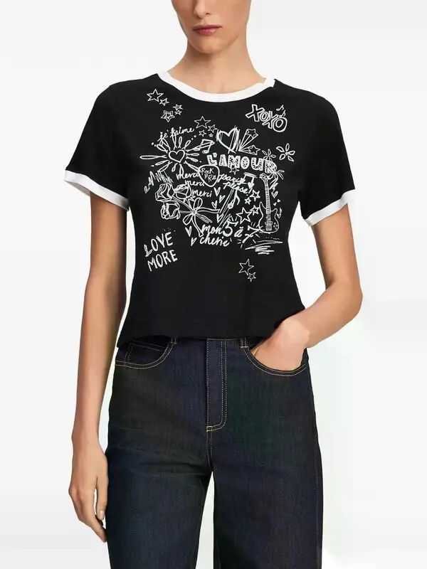 Cinq À Sept Doodle-print T-shirt - Black