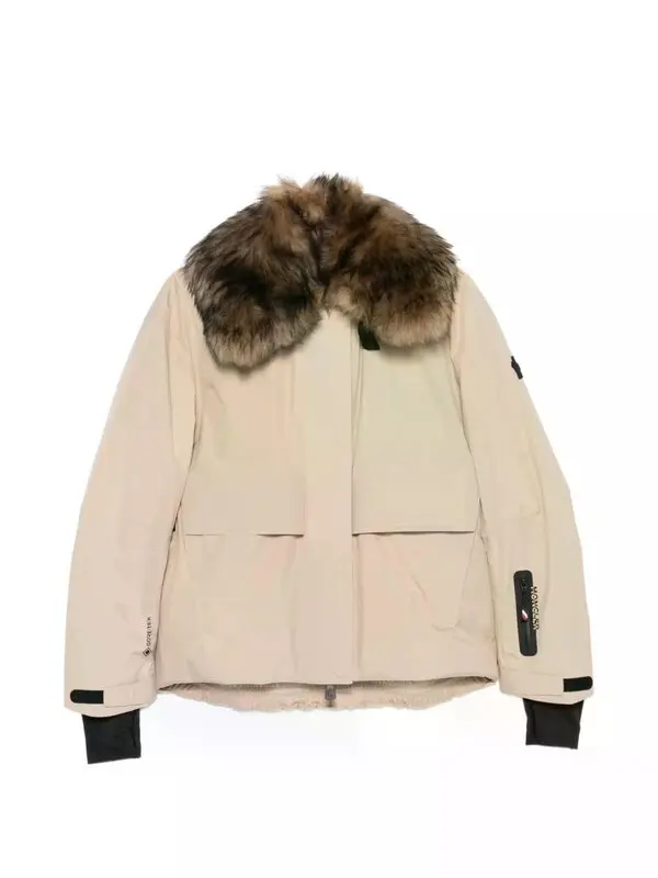 Moncler Faux-fur Trim Jacket - Neutrals
