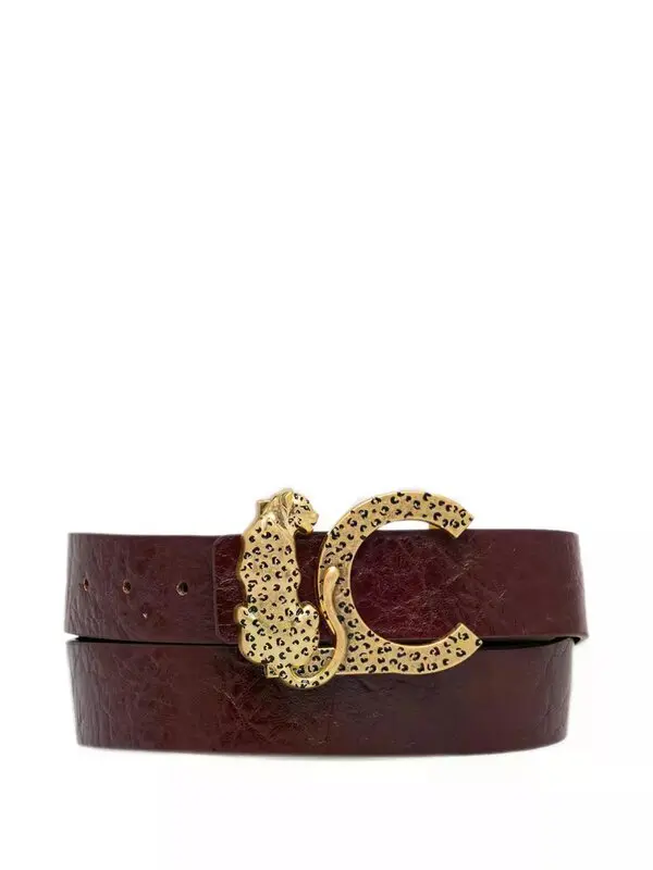 Lola Casademunt Leopard-motif Buckle Belt - Black