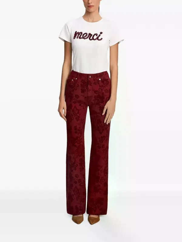 Cinq À Sept Stevie Paisley-flocked Jeans