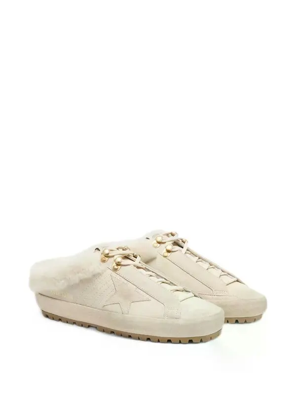 GOLDEN GOOSE Super-star Sabot Suede-upper-and-star Shearling-lining Sneakers