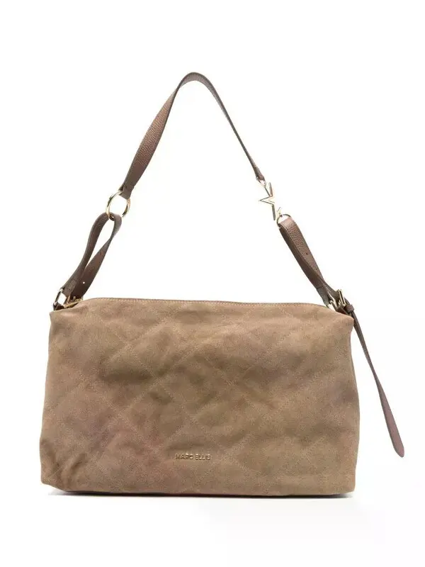 MARC ELLIS Estrella L Quilted Suede Shoulder Bag - Neutrals