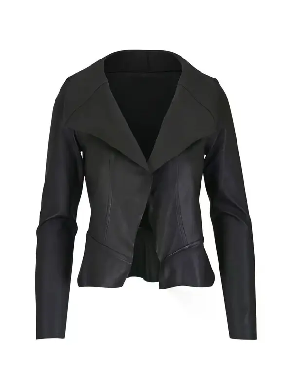 KZ_K STUDIO Draped-lapels Leather Jacket