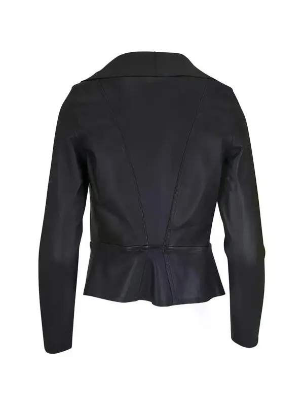 KZ_K STUDIO Draped-lapels Leather Jacket