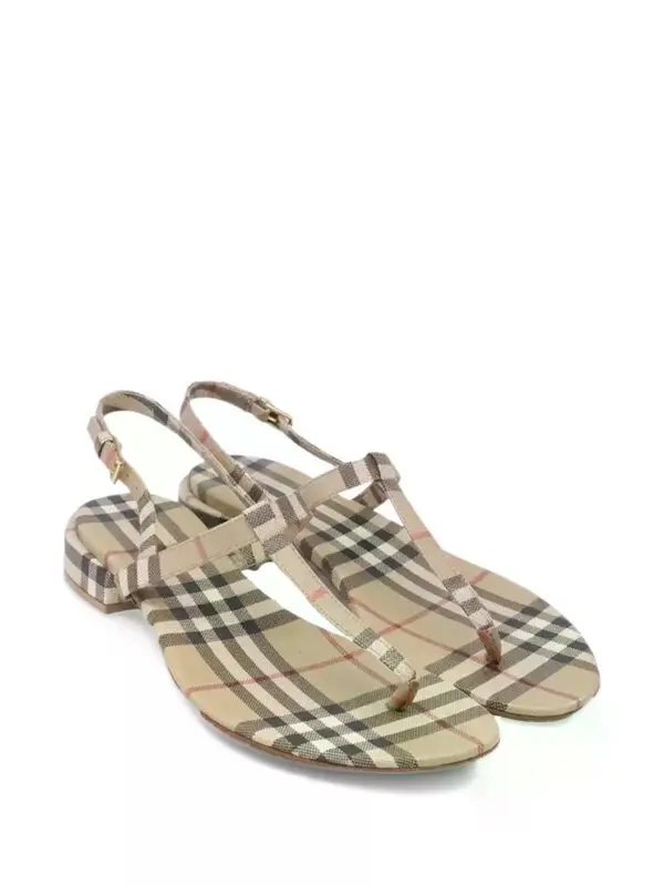 Burberry Emily Check Sandals - Neutrals