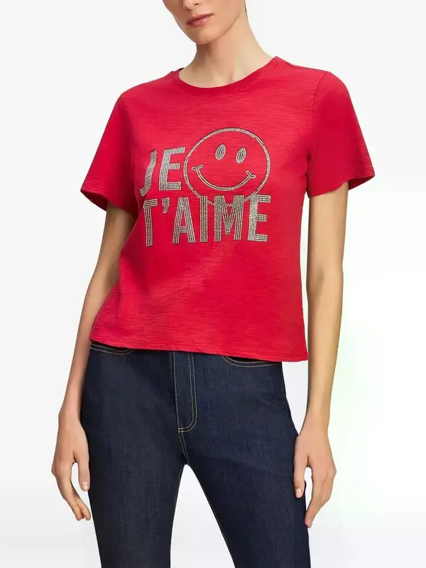 Cinq À Sept Crystal-embellished Smiley T-shirt