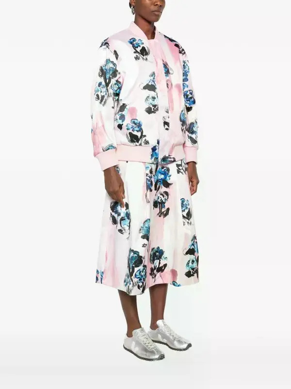 Stine Goya Floral-print Faux-pearl Bomber Jacket