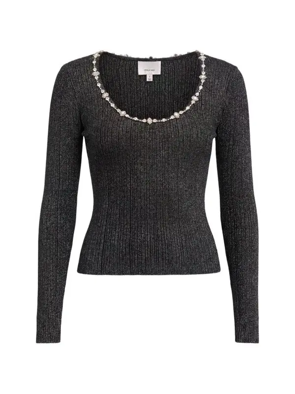 Cinq À Sept Aminta Crystal-embellished Ribbed T-shirt