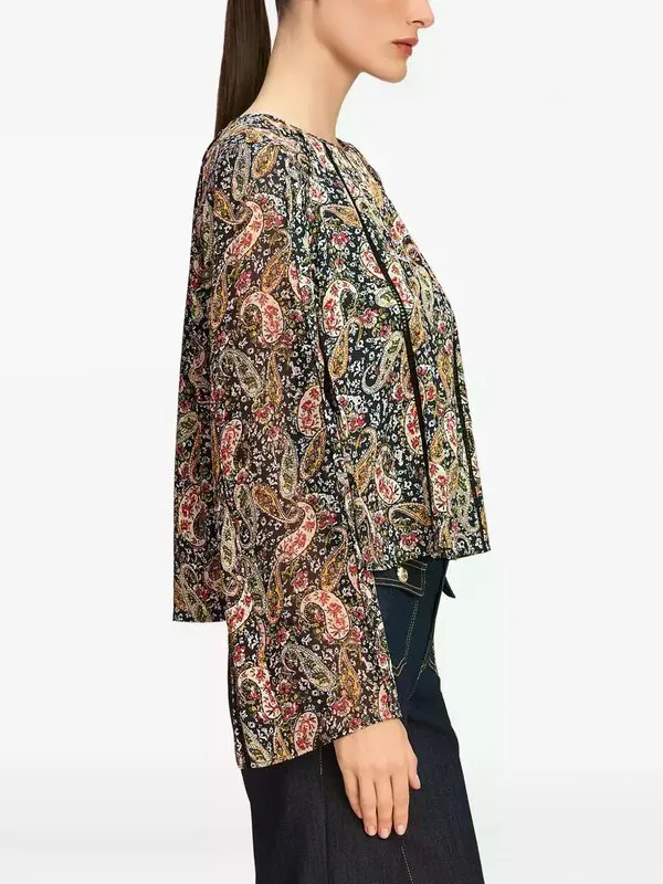 Cinq À Sept Virelia Paisley-print Lace-trim Blouse
