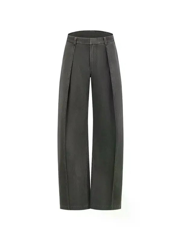OUDE WAAG Washed Sculpted Trousers - Grey