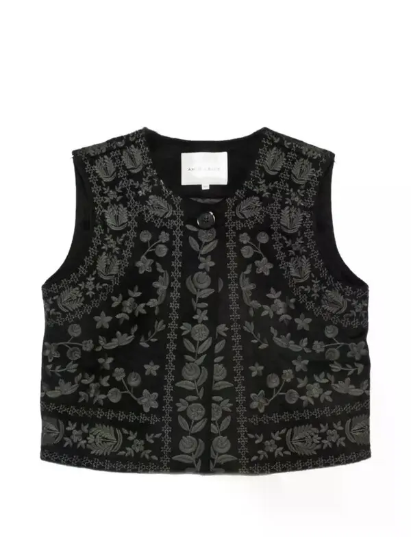 Antik Batik Bertille Floral-embroidered Gilet
