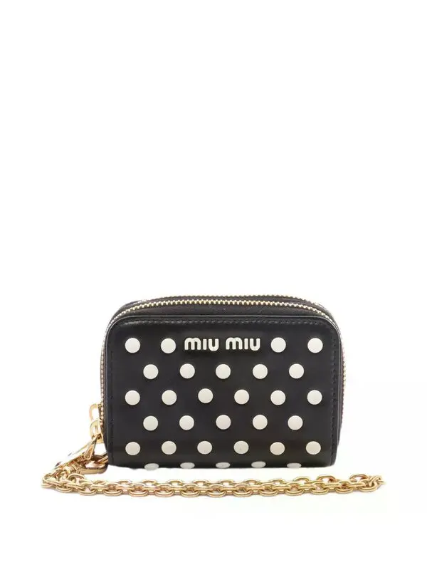 Miu Miu 2010s Polka-dot Coin Purse - Black