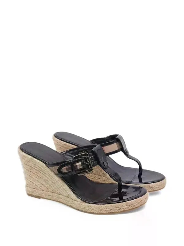 Burberry 2010s Nova Check T-strap Sandals