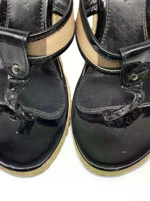 Burberry 2010s Nova Check T-strap Sandals