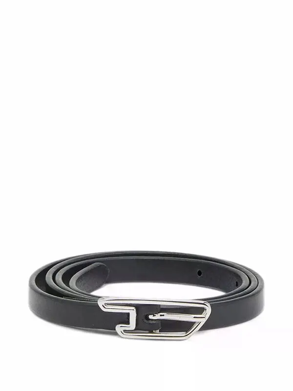 DIESEL® 1.5cm Belt In Pull-up Leather With D Buckle - Black