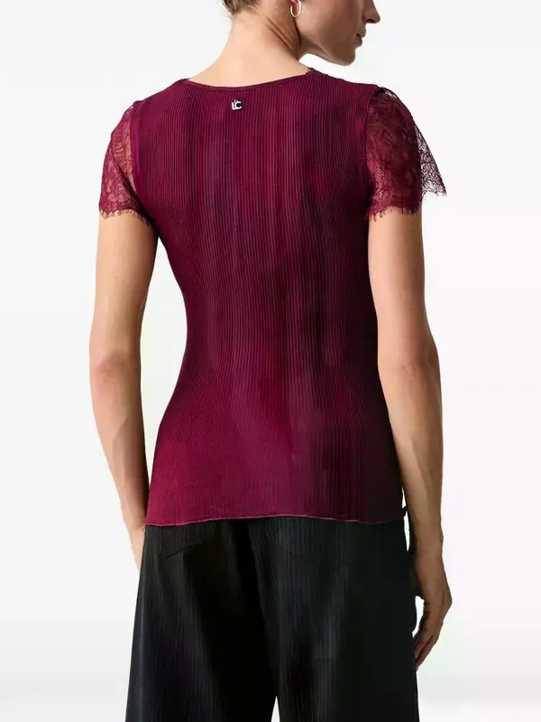 Lola Casademunt Lace-trim Ribbed-knit T-shirt