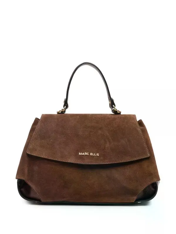 MARC ELLIS Spency L Suede-panelled Shoulder Bag - Brown