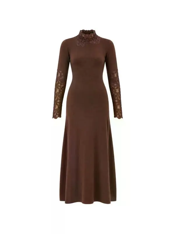 Marella Lace-trimmed Wool Maxi Dress