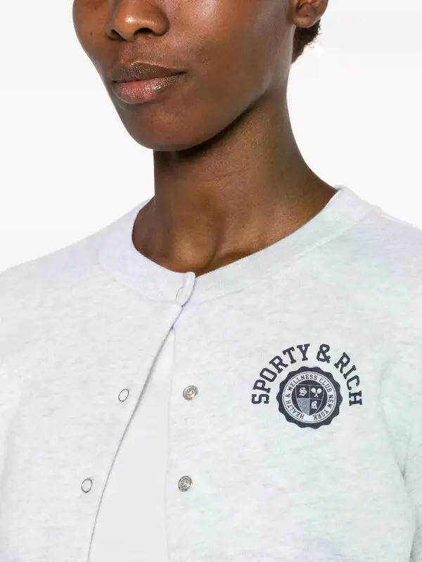 Sporty & Rich Logo-print Cropped Sweatshirt