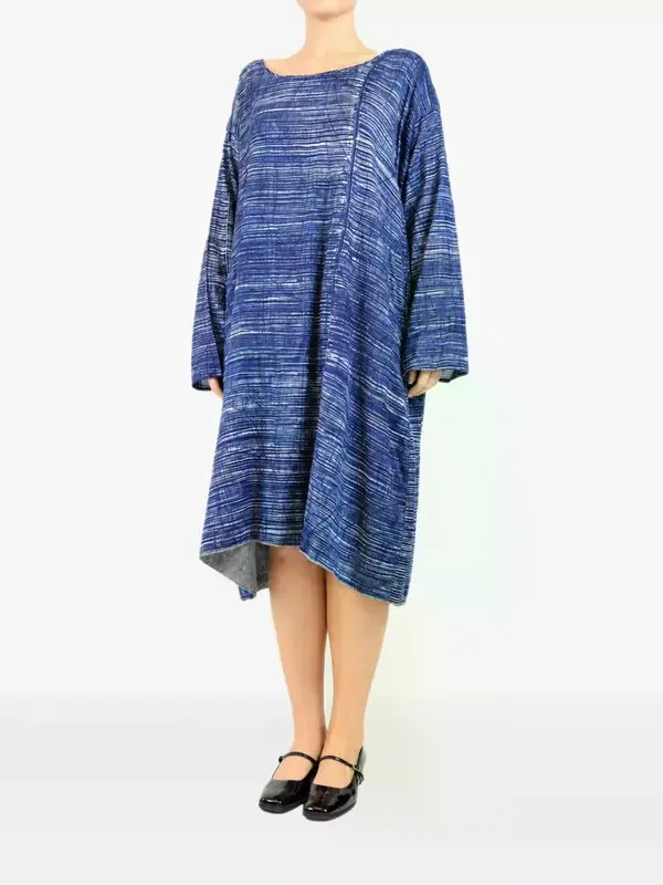DOSA Striped Long-sleeve Midi Dress