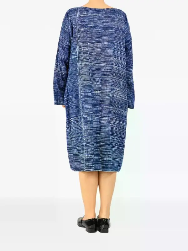 DOSA Striped Long-sleeve Midi Dress
