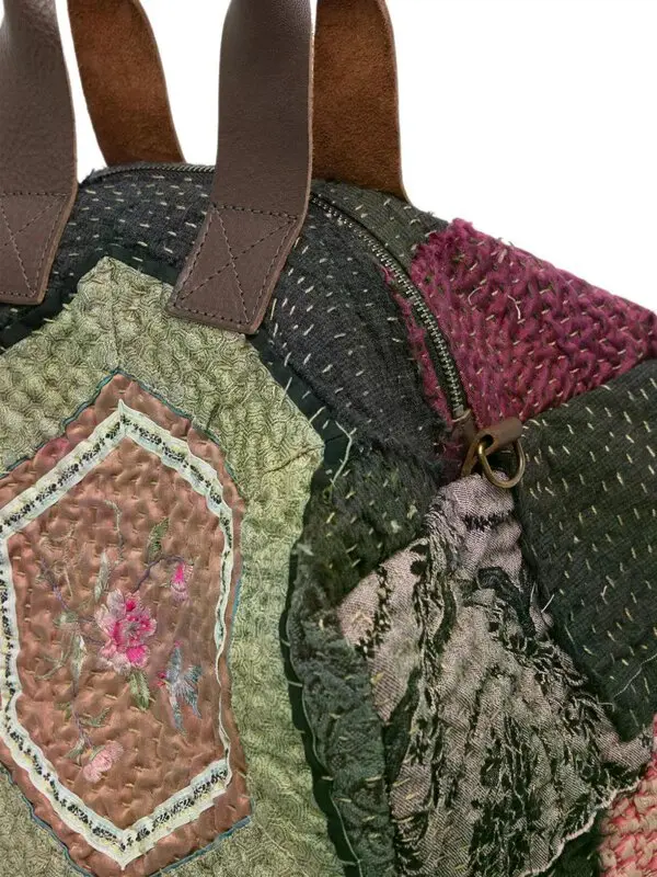 By Walid Embroidered Patchwork Shoulder Bag