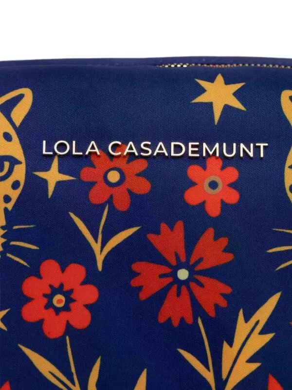 Lola Casademunt Leopard-print Floral-print Make-up Bag