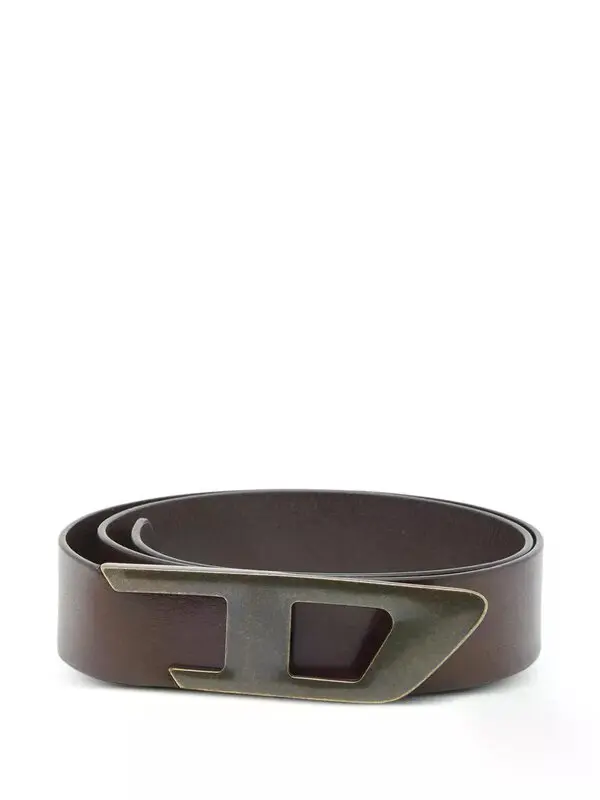 DIESEL® 4 Cm Leather Belt With Metal D Buckle - Brown