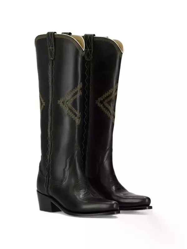 FORTELA Tallulah Embroidered Leather Boots