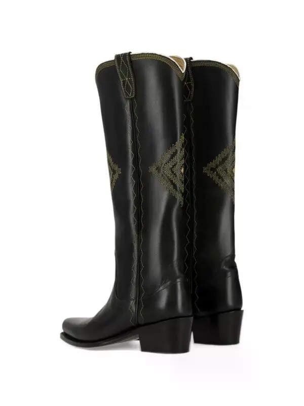 FORTELA Tallulah Embroidered Leather Boots
