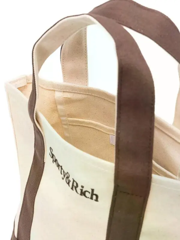Sporty & Rich Mini Logo-embroidered Tote Bag