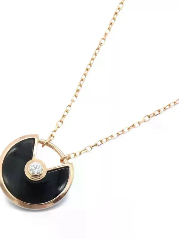 Cartier 2010s Amulet De Onyx And Diamond Necklace